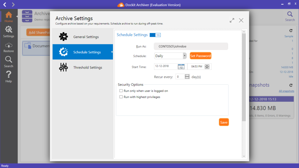 Features of Vyapin’s Dockit Archiver for SharePoint & Office 365